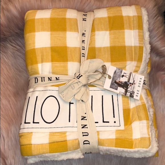 Rae Dunn | Bedding | Rae Dunn Hello Fall Buffalo Check Sherpa Throw ...